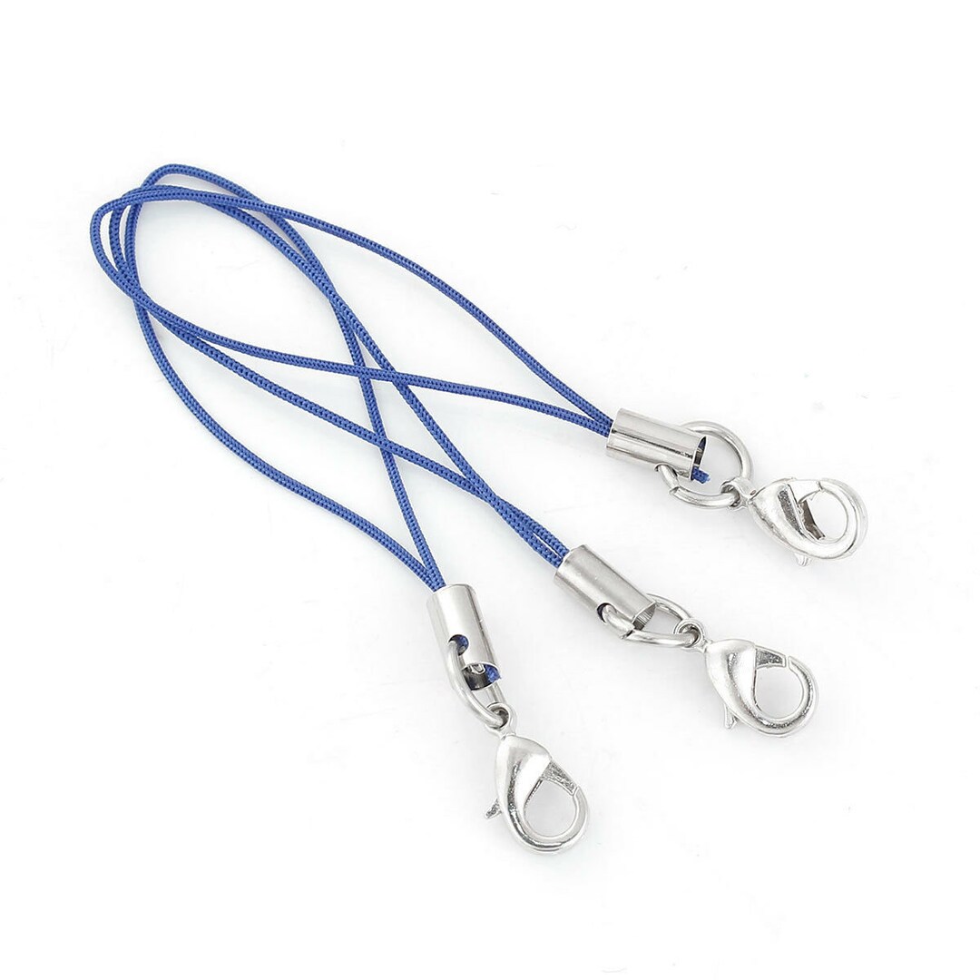 10 Blue Mobile Phone Straps Cord Lanyards Bag Charm Straps 7cm Lariats ...