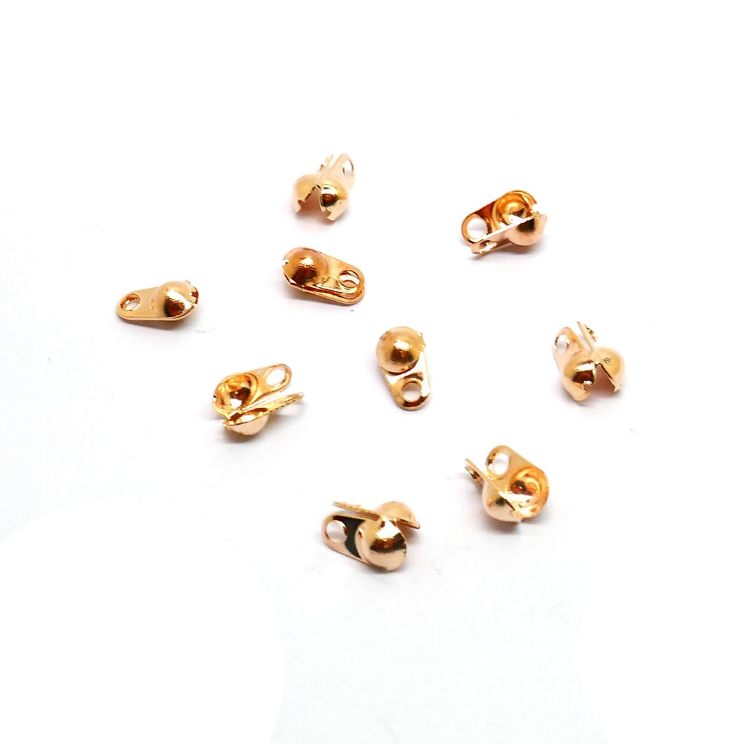 100 Calotte Ends Clamshell Connector Rose Gold 8mm X 4.5mm Fits 4.5mm ...