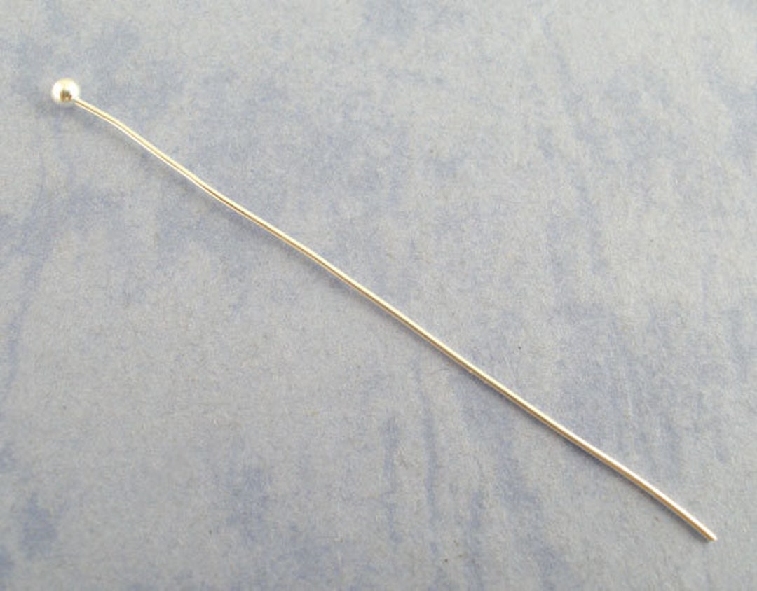 100 Ball Pins - 50mm X 0.5mm - Silver Plated - 25 Gauge Jewellry ...