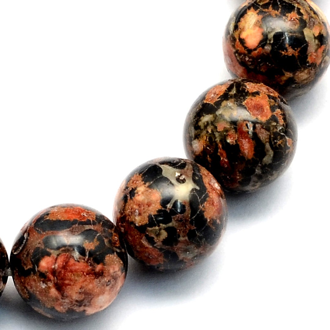1 Strand Natural Leopard Skin Jasper Round Gemstone Beads 6mm P00419 - Etsy