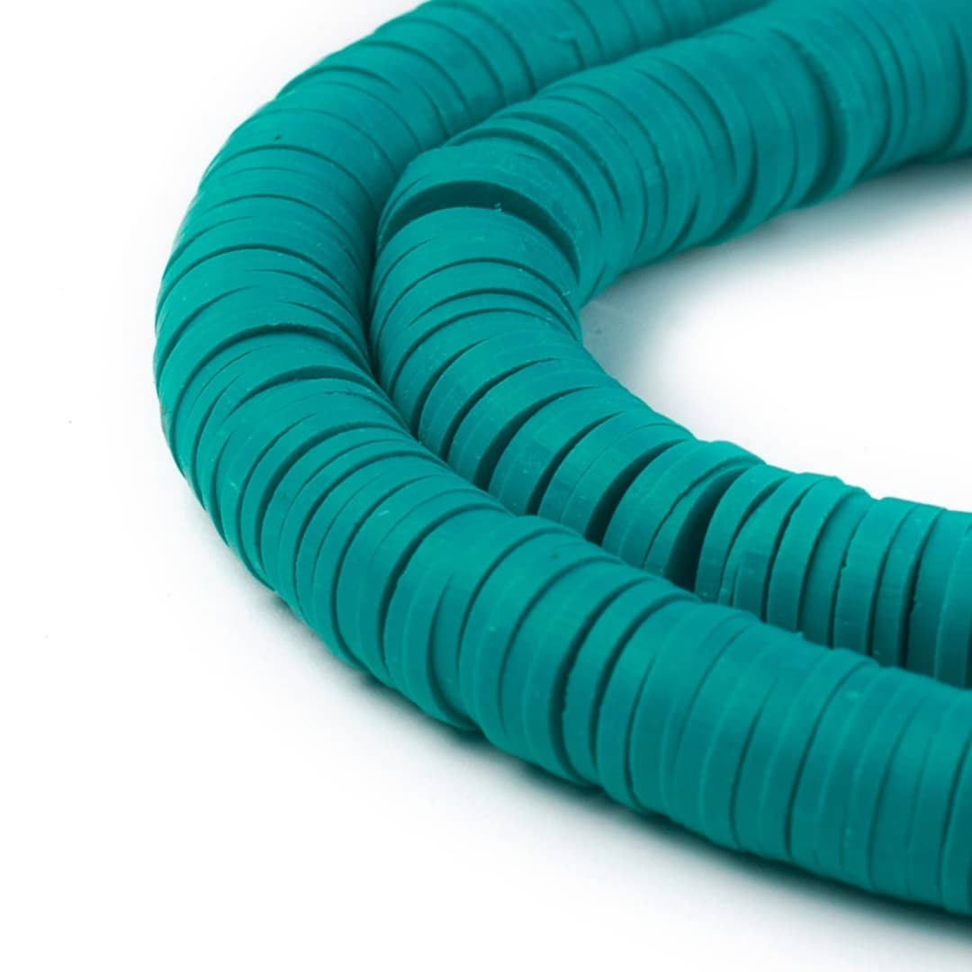 Polymer Clay Disc Beads 8mm Turquoise 380-400 Beads per Strand P00382 ...