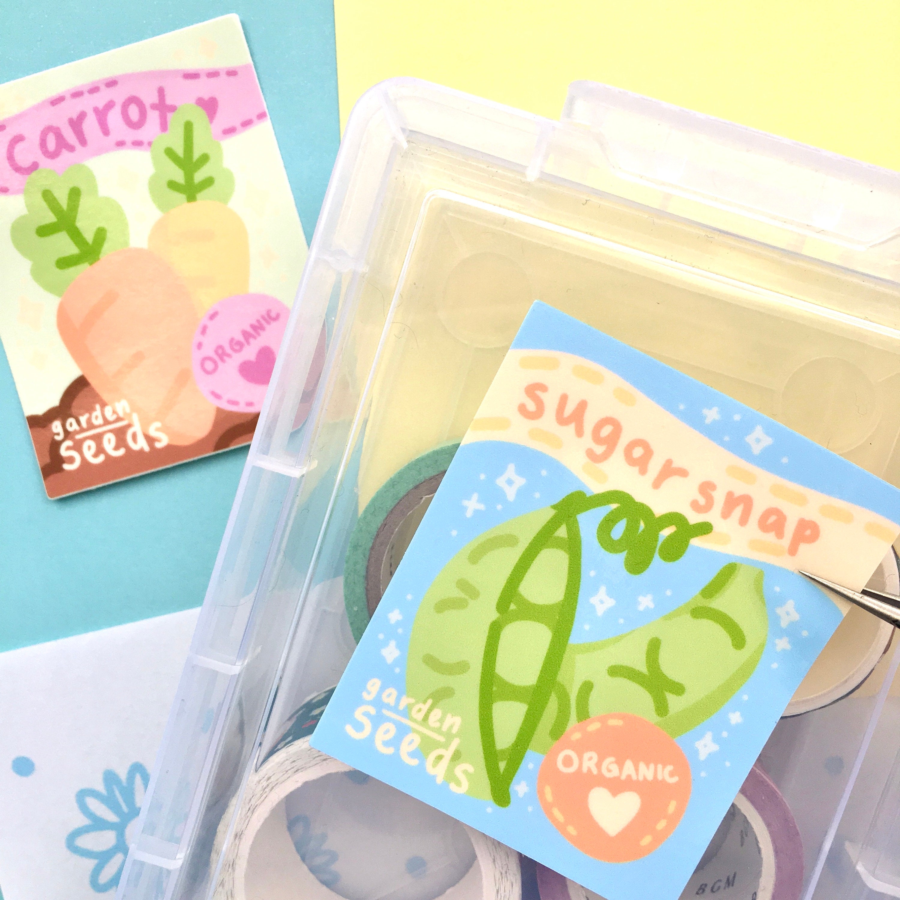 Seed Packet Waterproof Stickers Kawaii Glossy Vinyl Vegetable - Etsy
