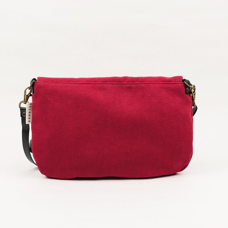 Small Red Crossbody Bag. Women Crossover Purse Bag. Red Canvas - Etsy