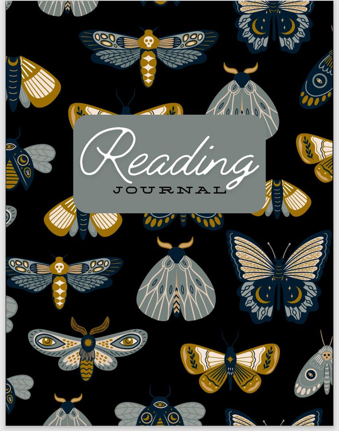 Printable Moth Book Journal, Book Review, Monthly Book Tracker, Reading ...