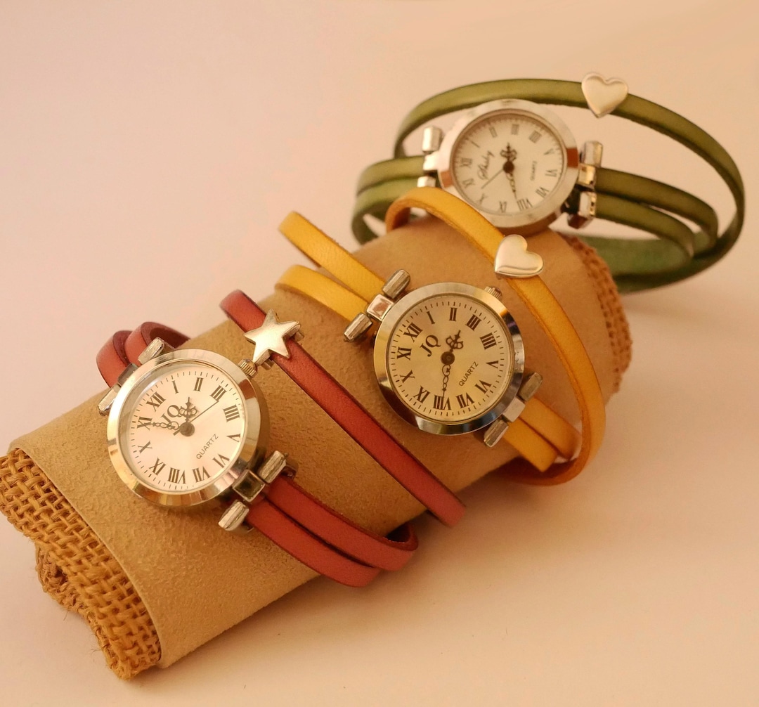 Triple Wrap Leather Woman Watch, With Slider of Your Choice, Choose ...