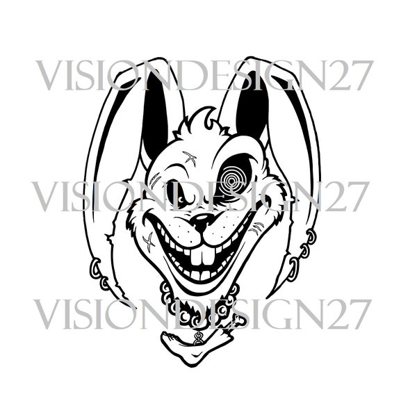 Horror Bunny Svg - Etsy