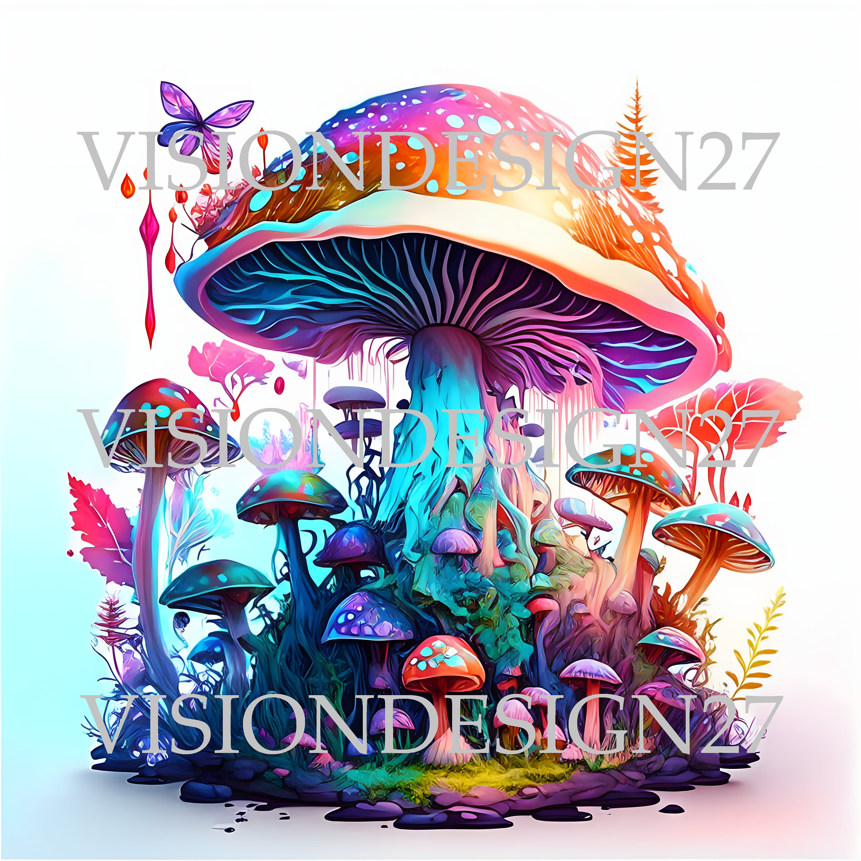 Colorful Shroom Trip Drawings