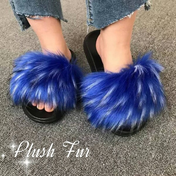 Fur Slides Size 12 - Etsy