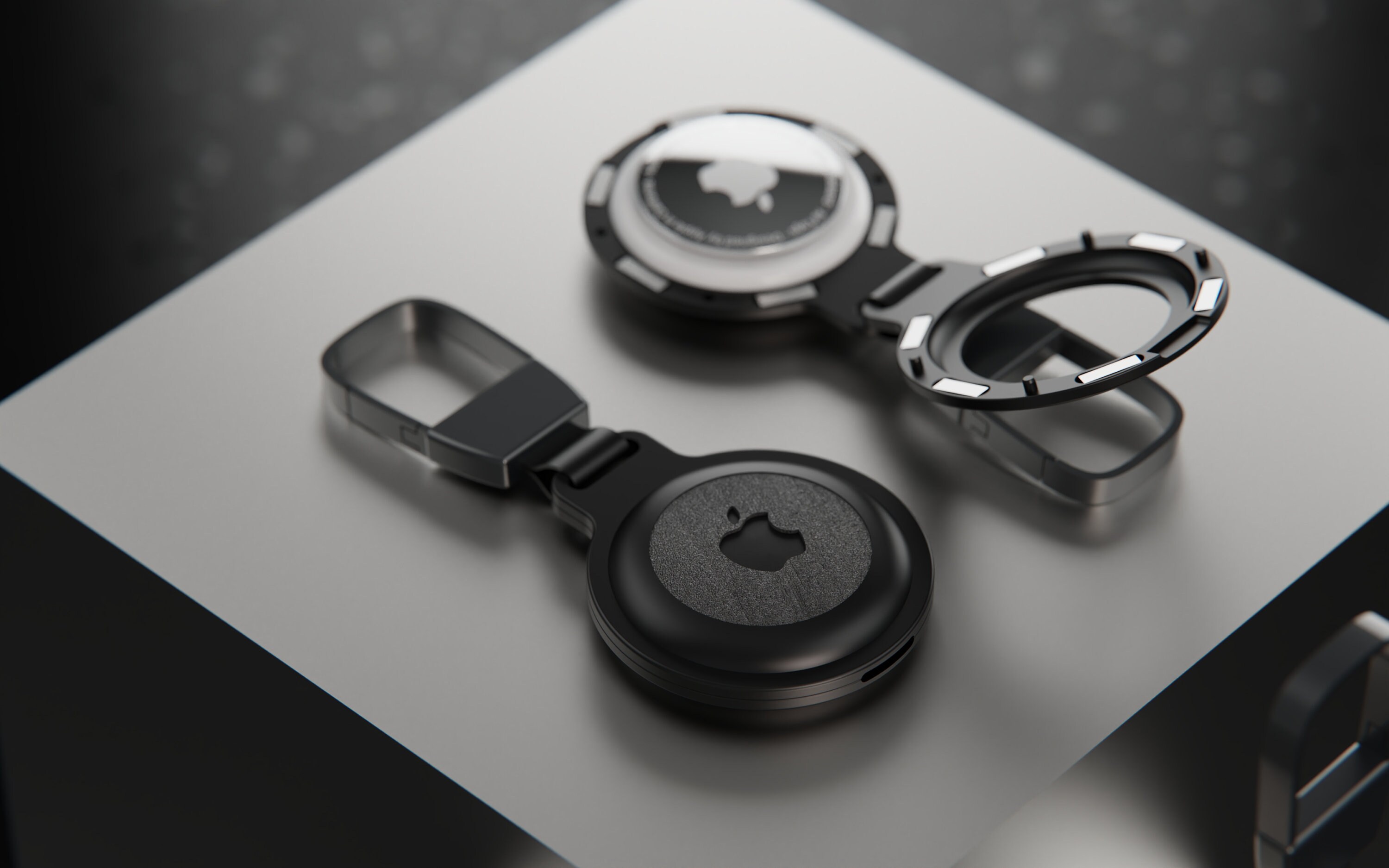 Apple Airtag Real Stone CNC Aluminium Magnets Case Black - Etsy