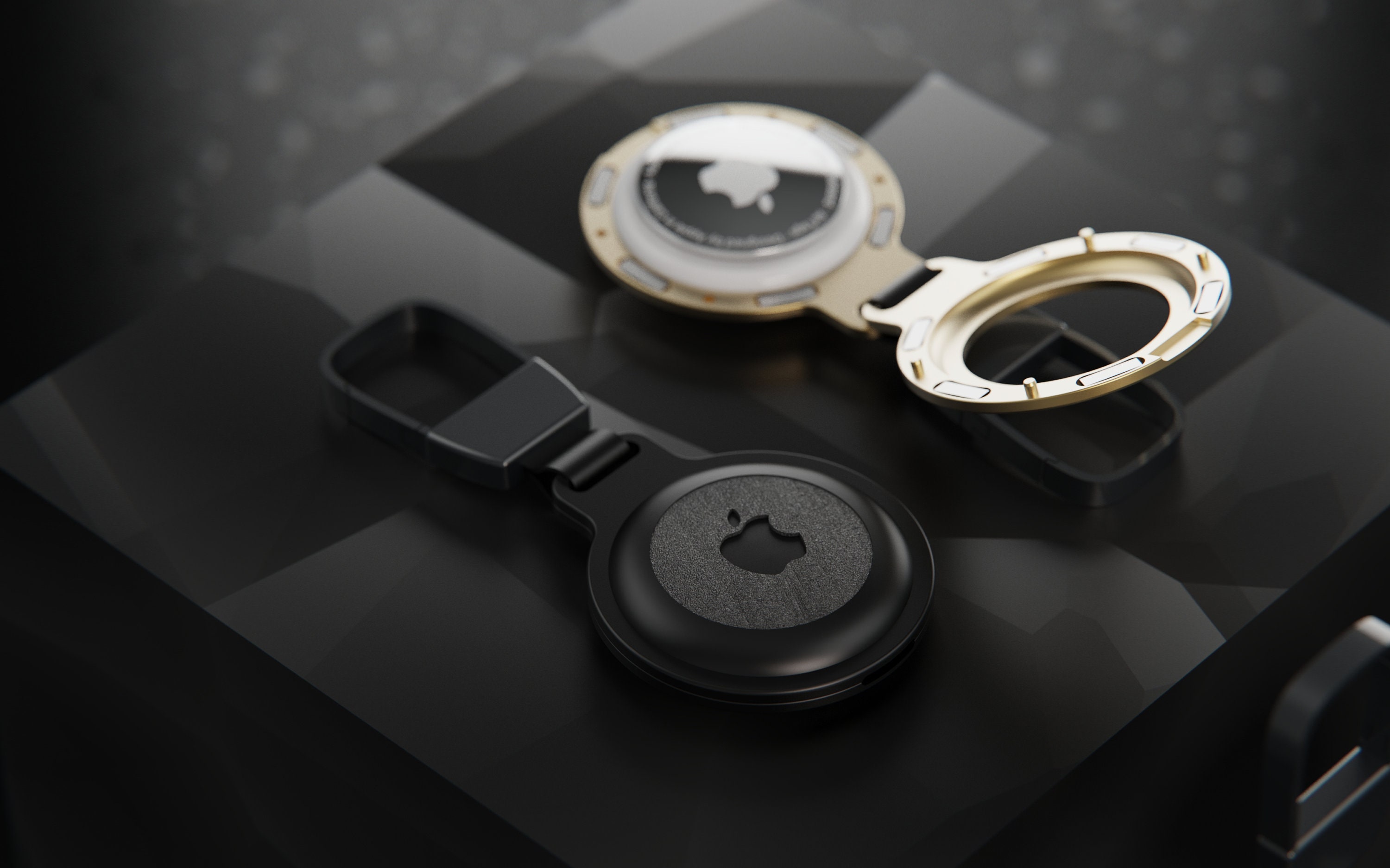 Apple Airtag Real Stone CNC Aluminium Magnets Case Black - Etsy