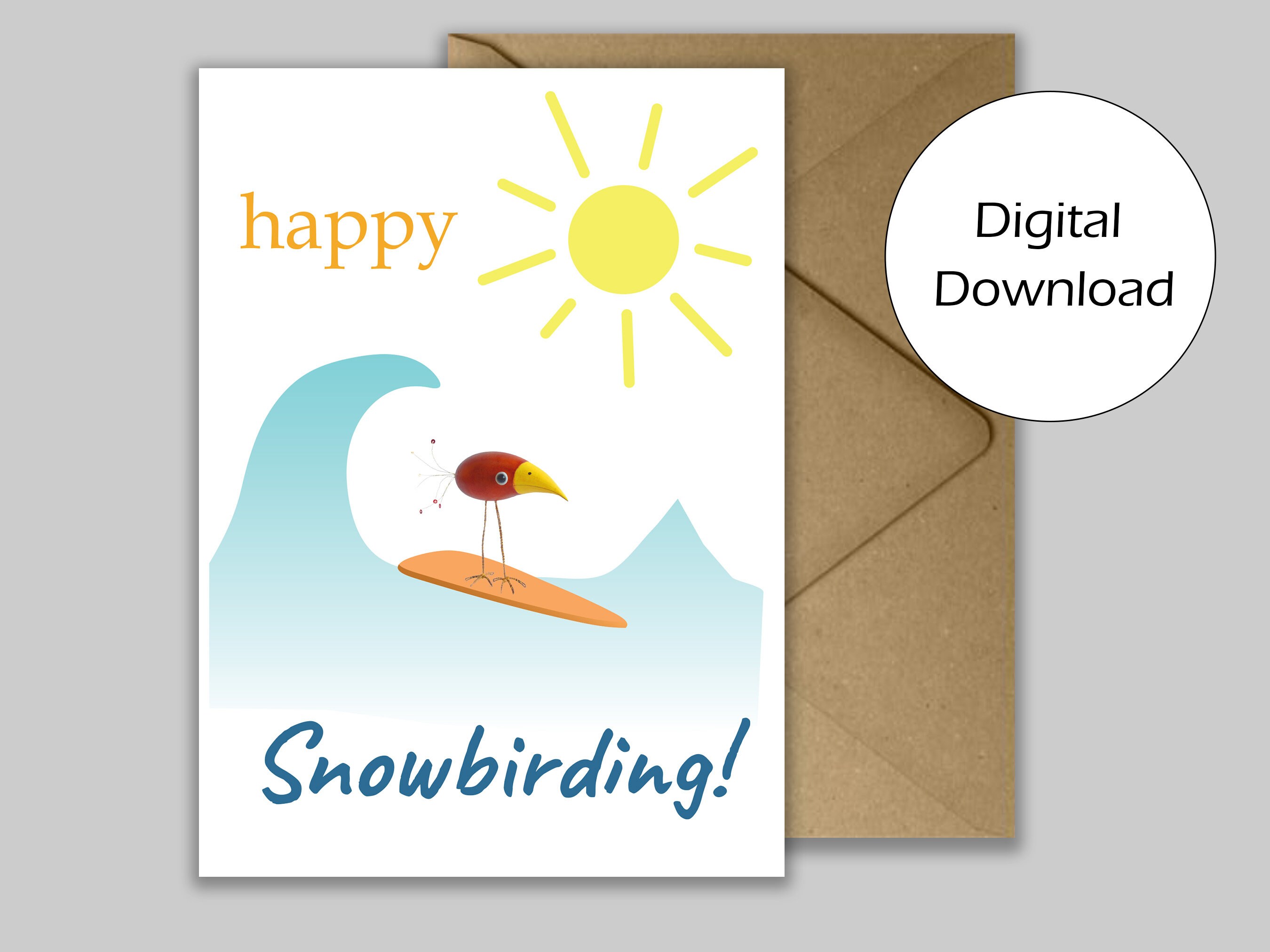 Snowbird Retirement Card Printable Digital - Etsy
