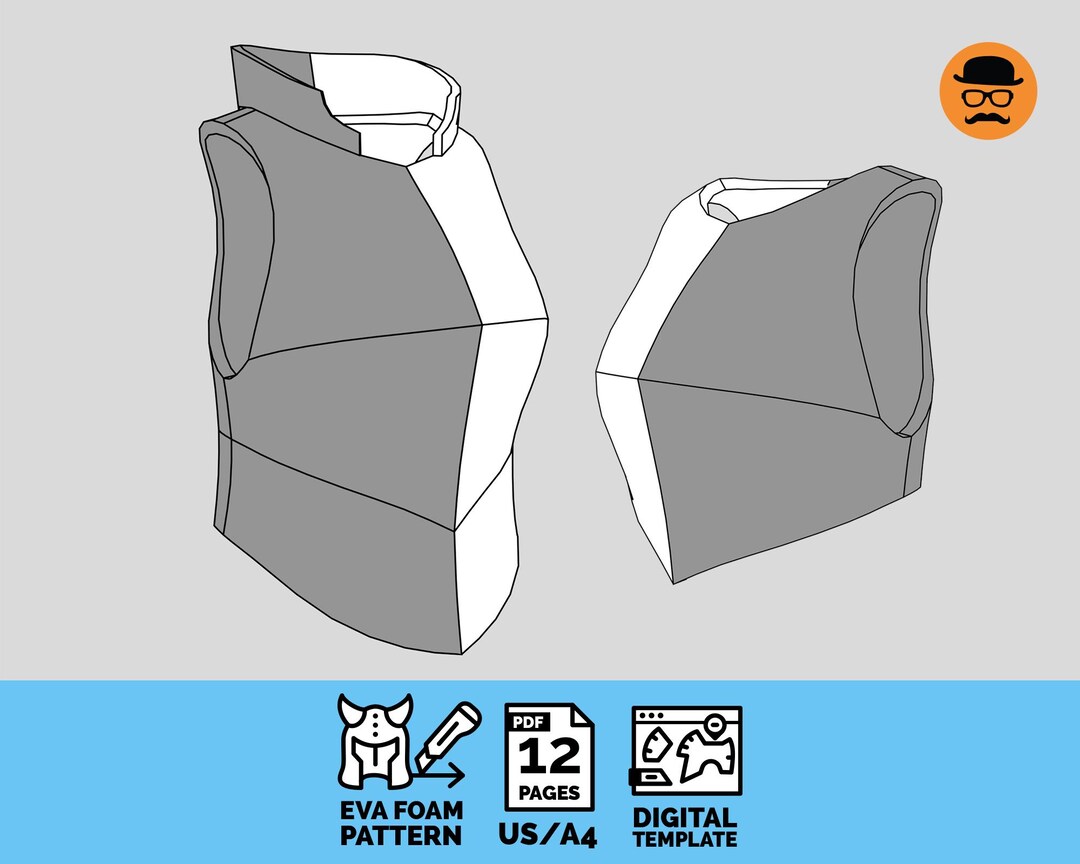 Female Chest Armor No.6 - DIY Printable EVA Foam Armor Pattern for ...