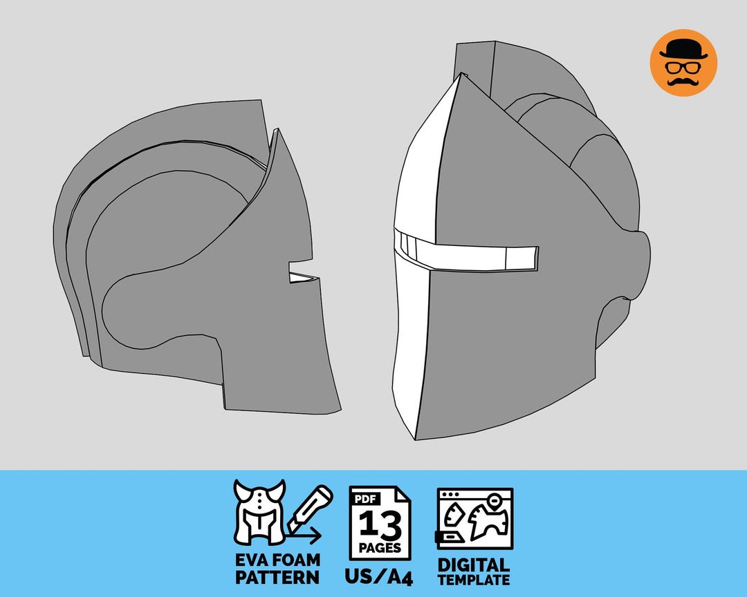 Knight Helmet No7 - DIY Printable EVA Foam Helmet Pattern for Cosplay ...
