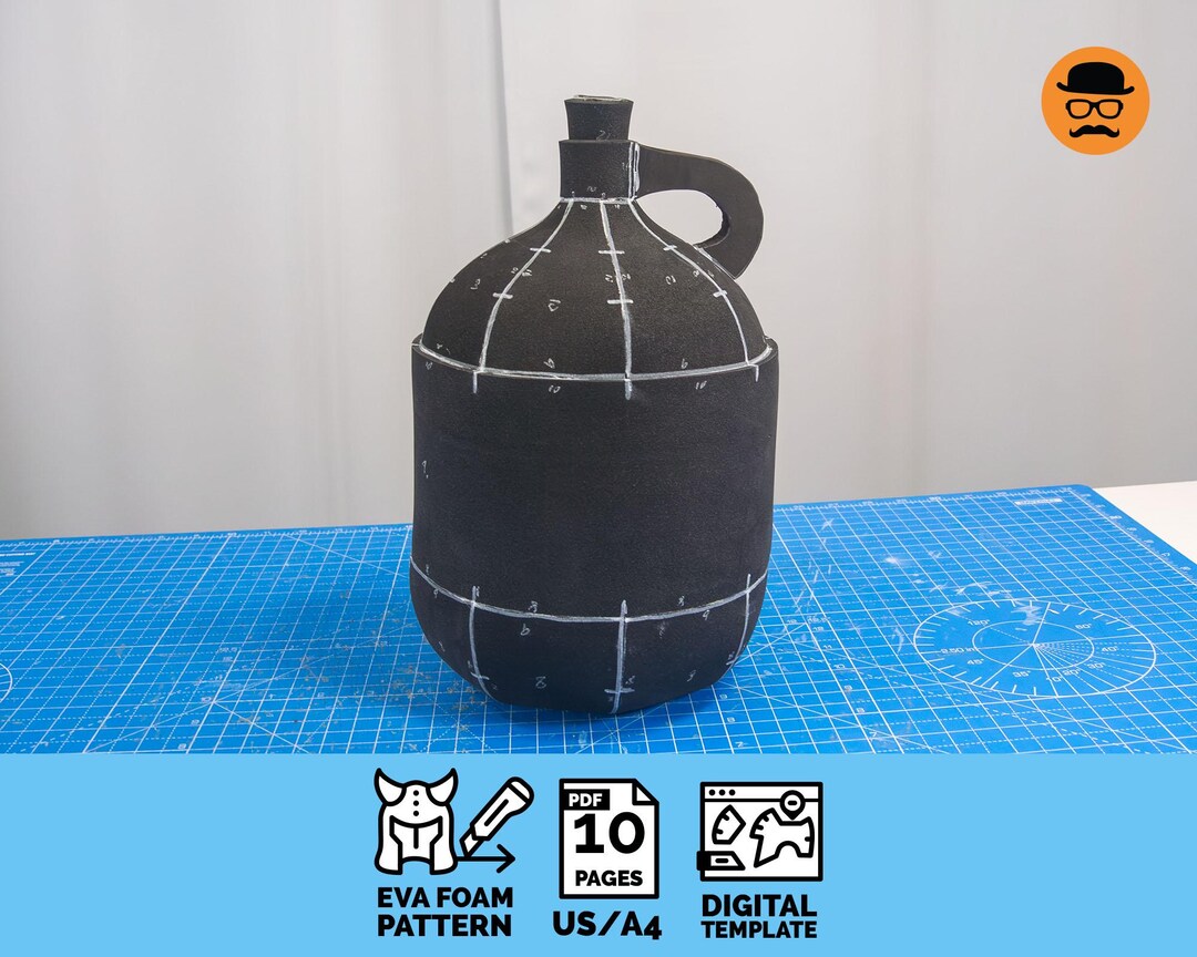 Moonshine Jug EVA Foam Pattern – Wild West Cosplay Prop (PDF Template ...