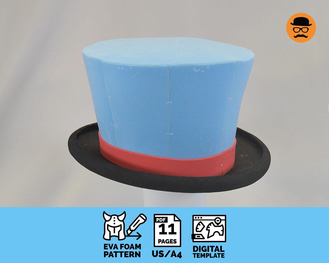 Top Hat - DIY EVA Foam Pattern for Cosplay (PDF Template) - Etsy