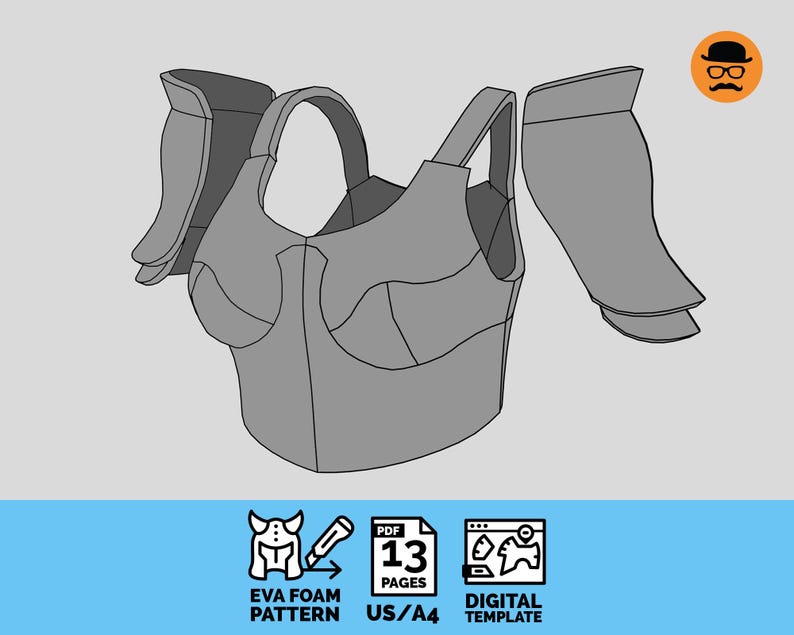 Female Chest Armor No.1 - Printable DIY EVA Foam Cosplay Pattern ...