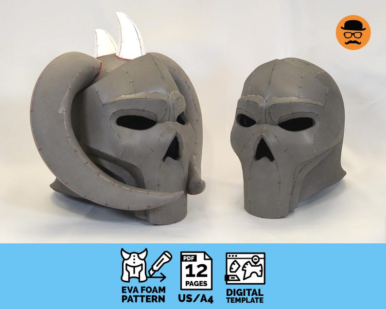 Skull Face Helmet No.1 - Printable DIY EVA Foam Cosplay Pattern ...
