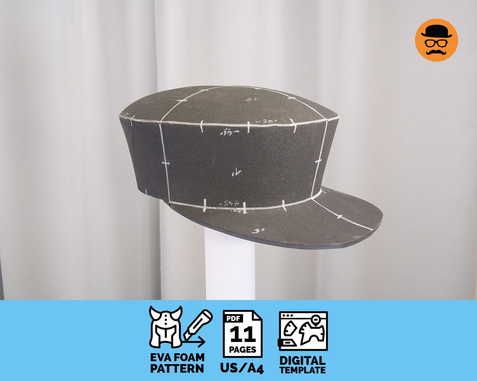 Simple Hat No.3 (2in1) - DIY Printable EVA Foam Pattern for Cosplay ...