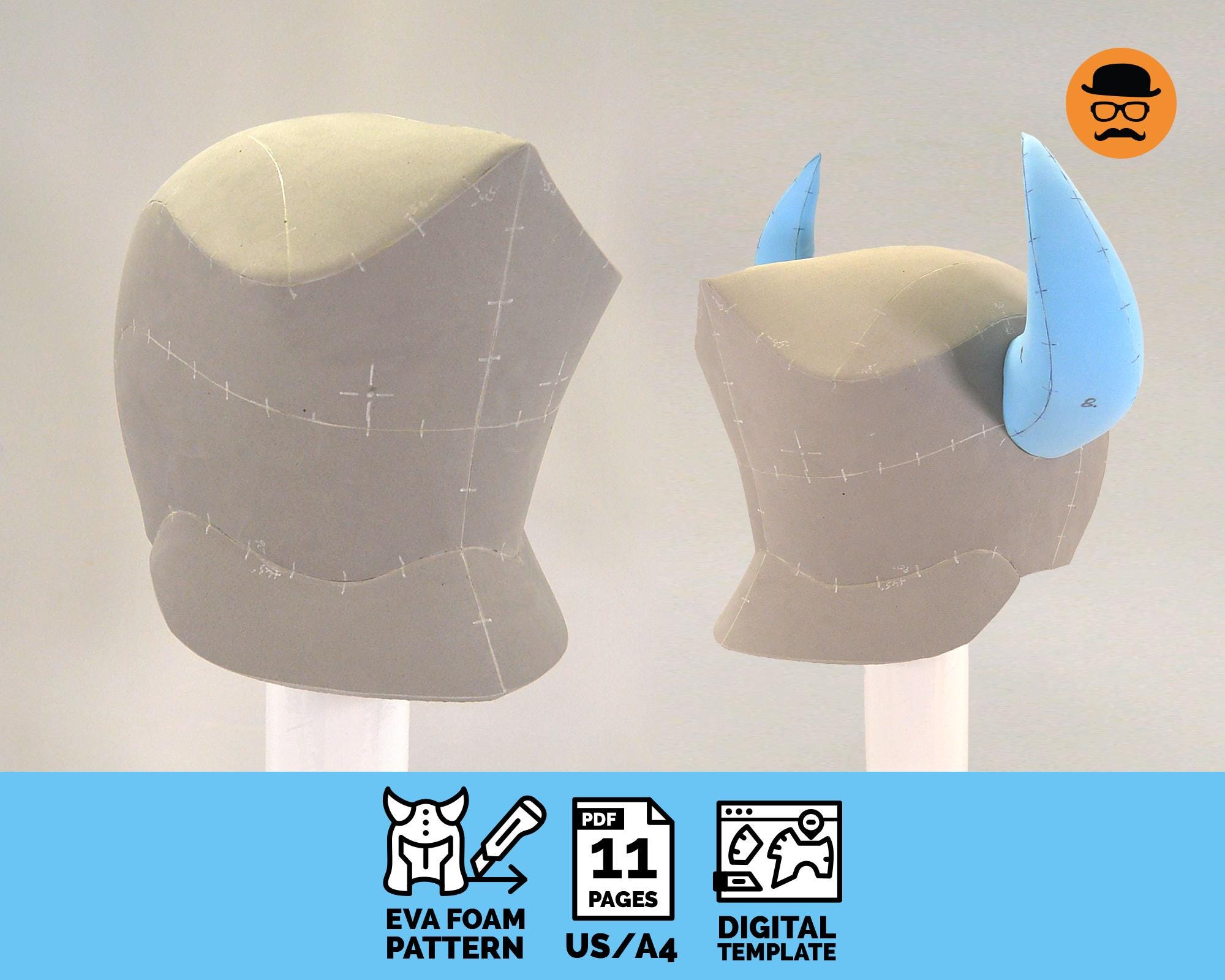 Medieval Helmet No.2 - DIY Printable EVA Foam Pattern for Cosplay ...