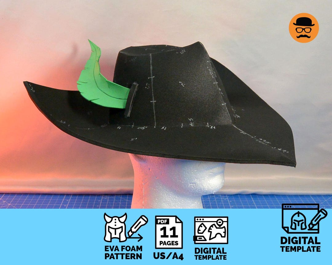 Musketeer Hat: DIY Printable EVA Foam Helmet Pattern for Cosplay ...