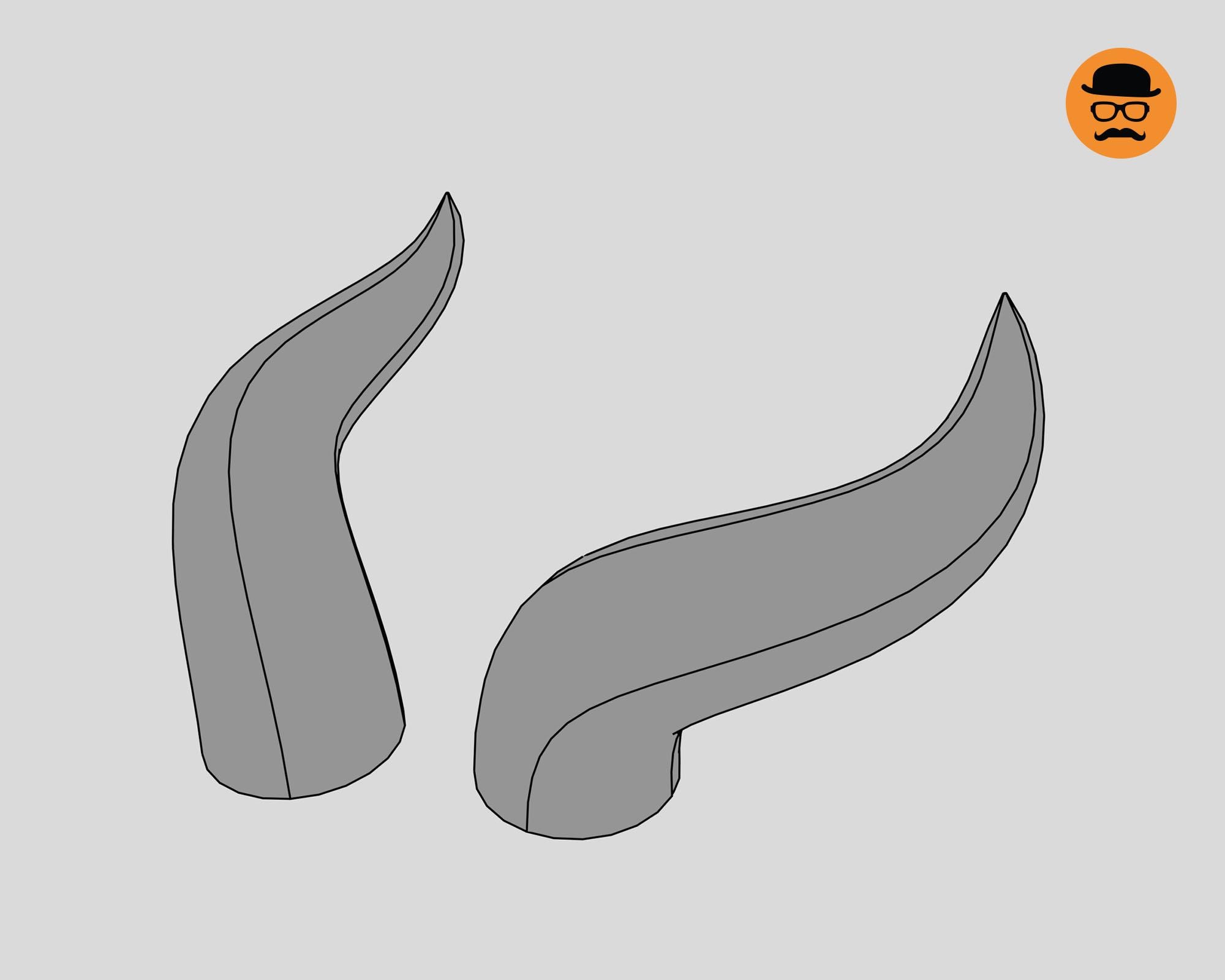 DIY Horns Pack - Printable EVA Foam Pattern for Cosplay, Scalable PDF ...
