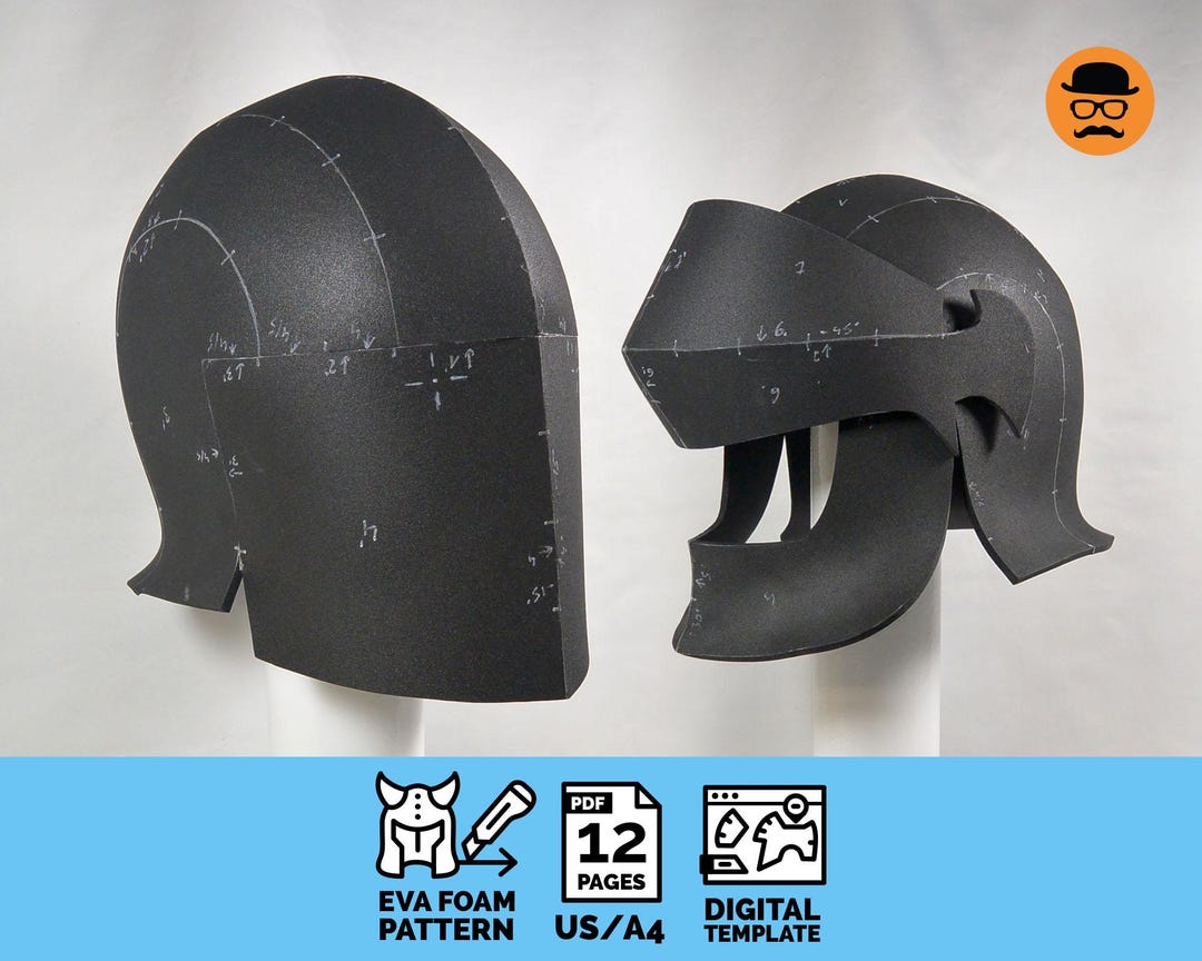 DIY Knight Helmet No.8 - Digital Pattern for EVA Foam - Etsy