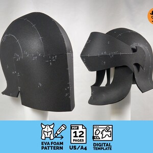 DIY Knight Helmet No.8 Digital Pattern for EVA Foam & Crafting Help ...