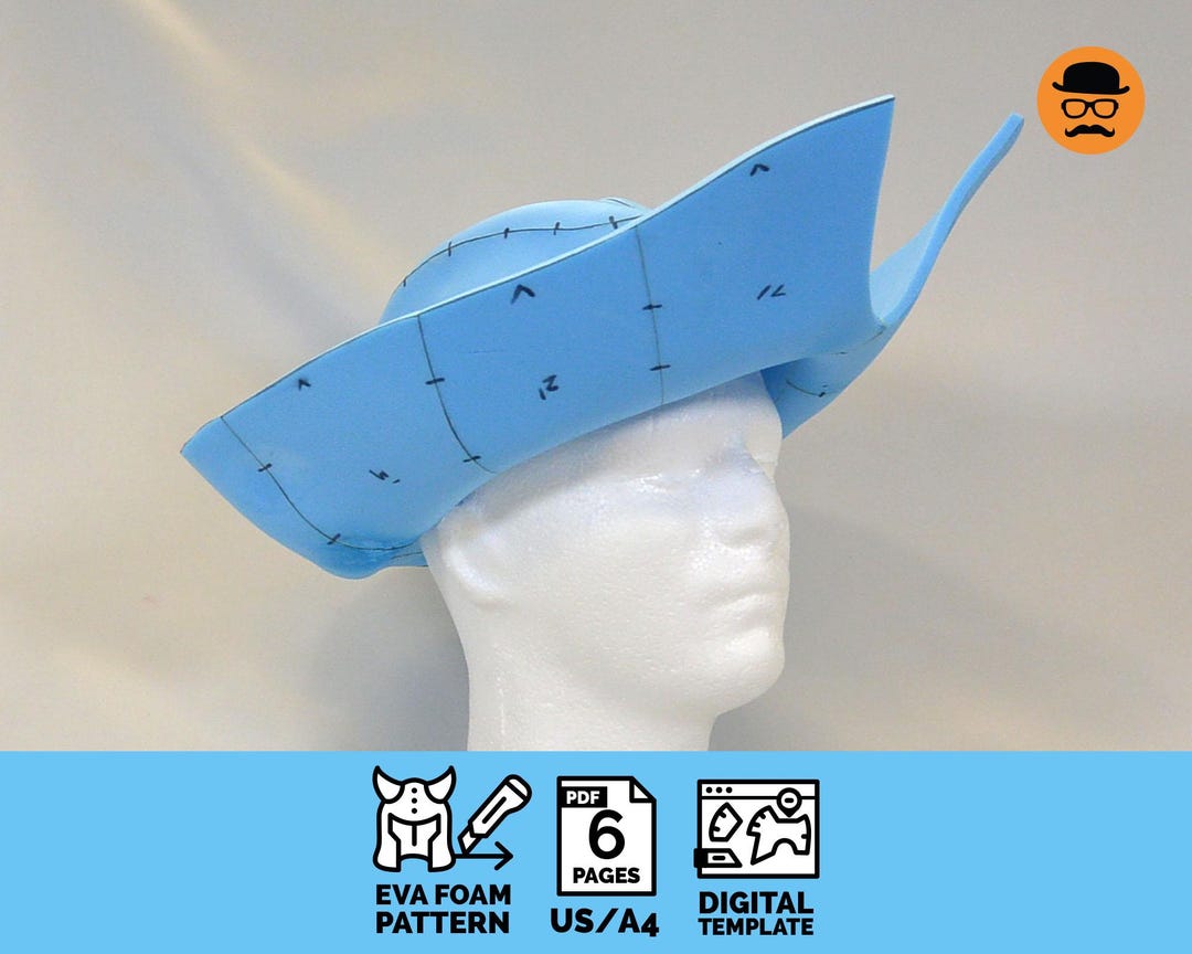 Pirate Hat - DIY Printable EVA Foam Hat Pattern for Cosplay, Scalable ...