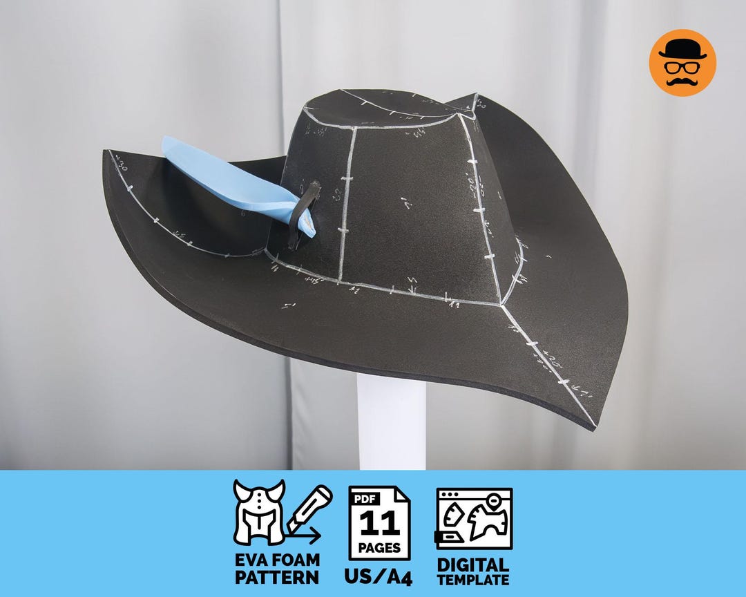 Musketeer Hat: DIY Printable EVA Foam Helmet Pattern for Cosplay ...