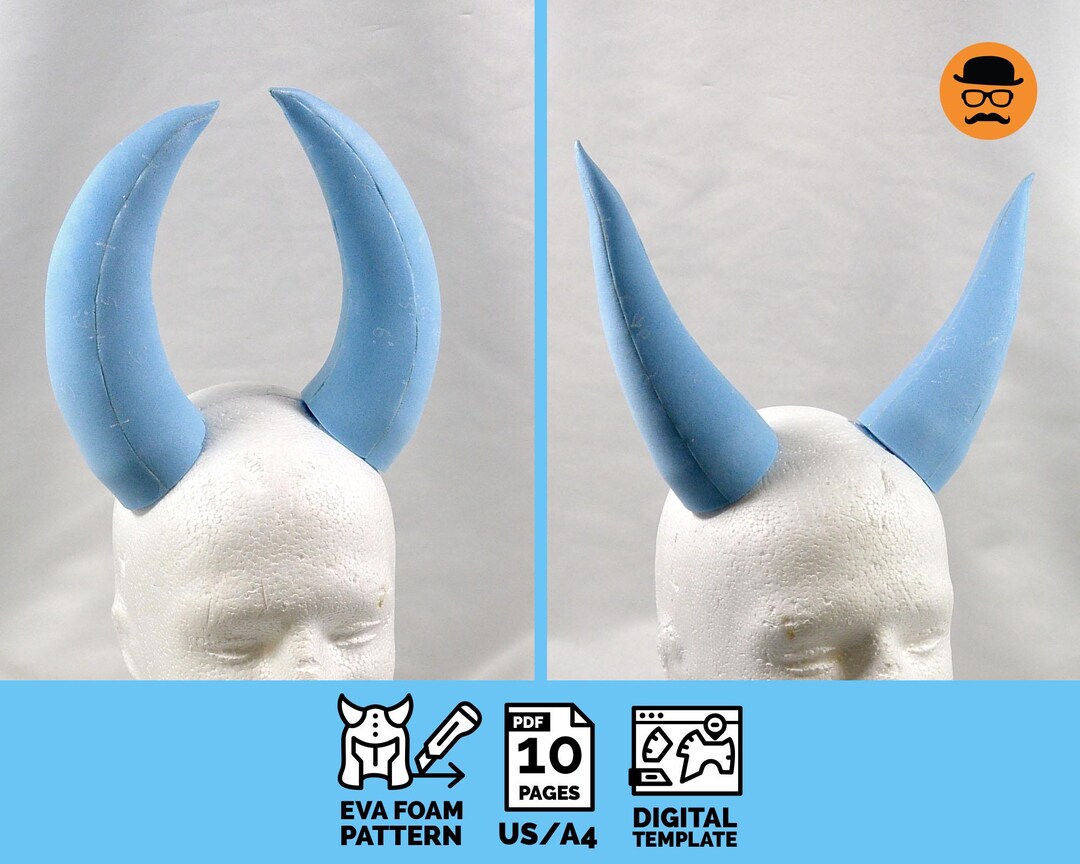 Easy-to-craft Horns Pack No.1 - DIY Printable EVA Foam Pattern for ...