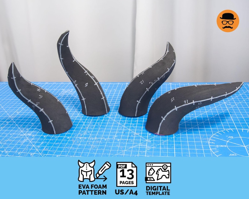 DIY Horns Pack - Printable EVA Foam Pattern for Cosplay, Scalable PDF ...
