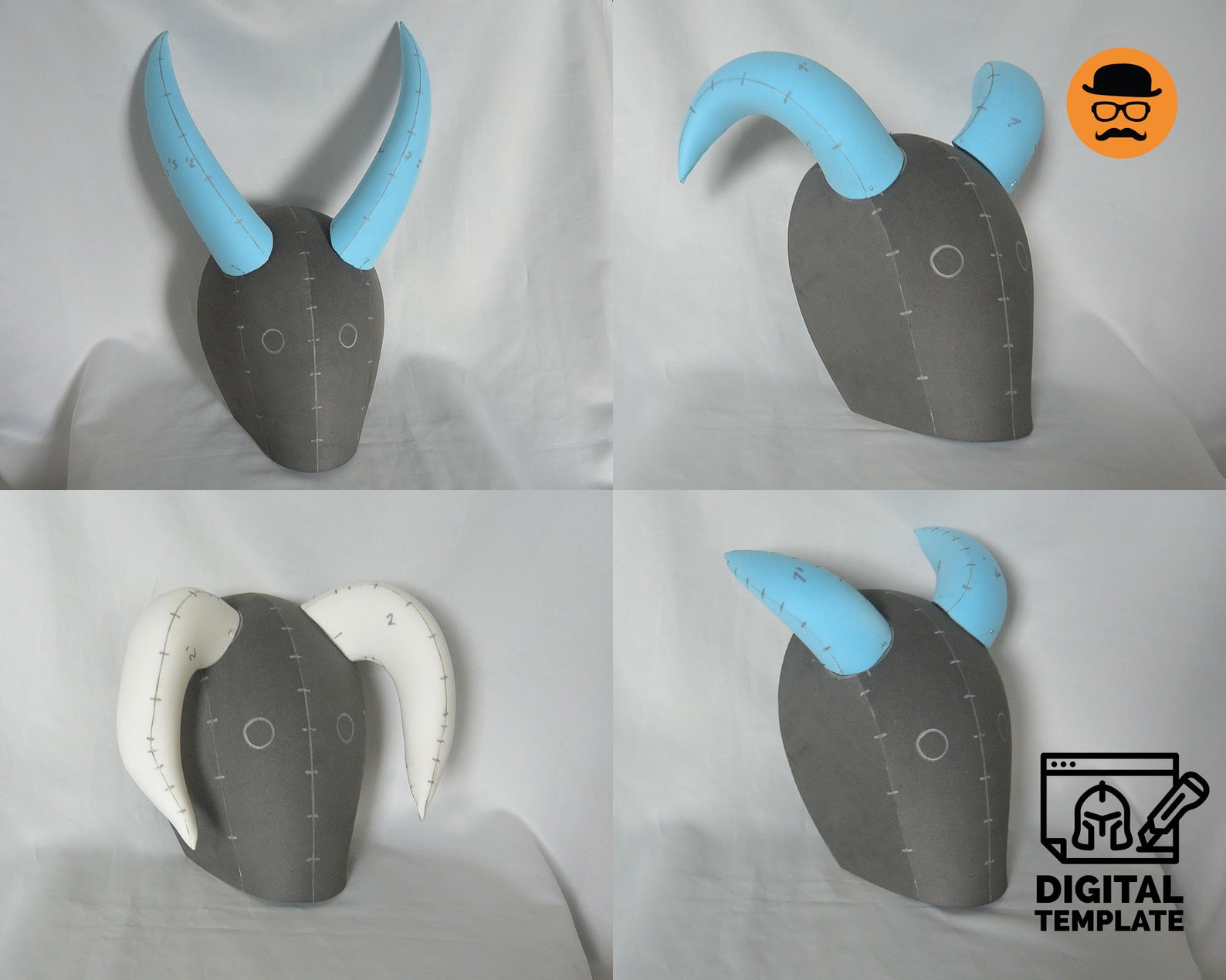 Mask and Horns - DIY Printable EVA Foam Pattern for Cosplay, Scalable ...