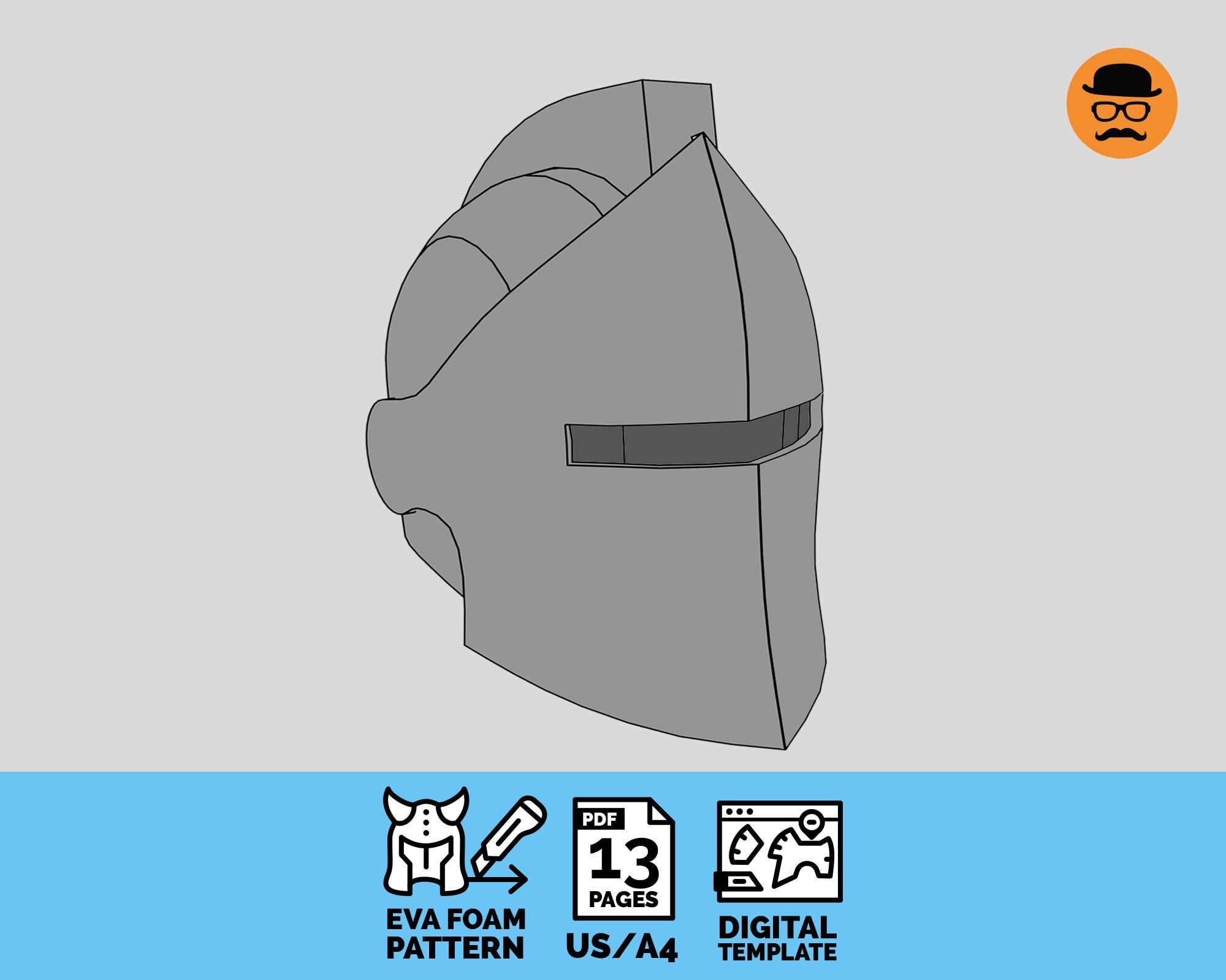 Knight Helmet No7 - DIY Printable EVA Foam Helmet Pattern for Cosplay ...