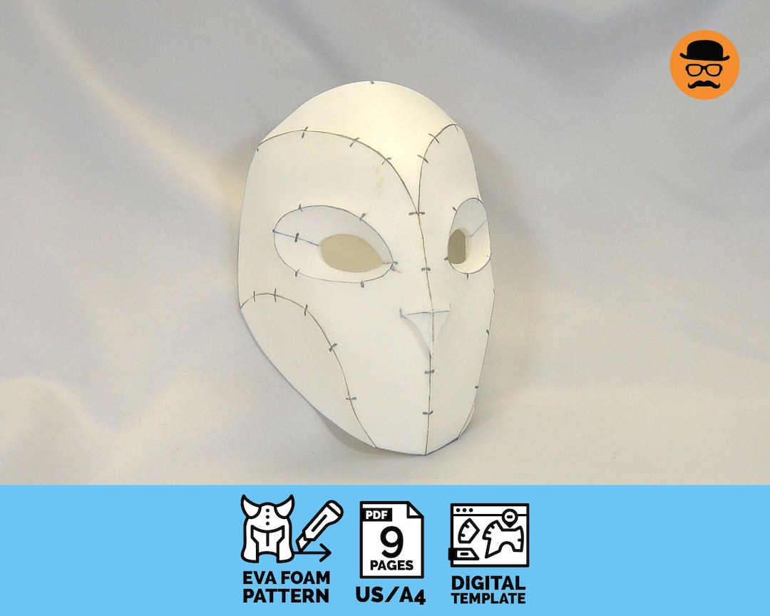 Owl Mask: DIY Printable EVA Foam Mask Pattern for Cosplay, Scalable PDF ...