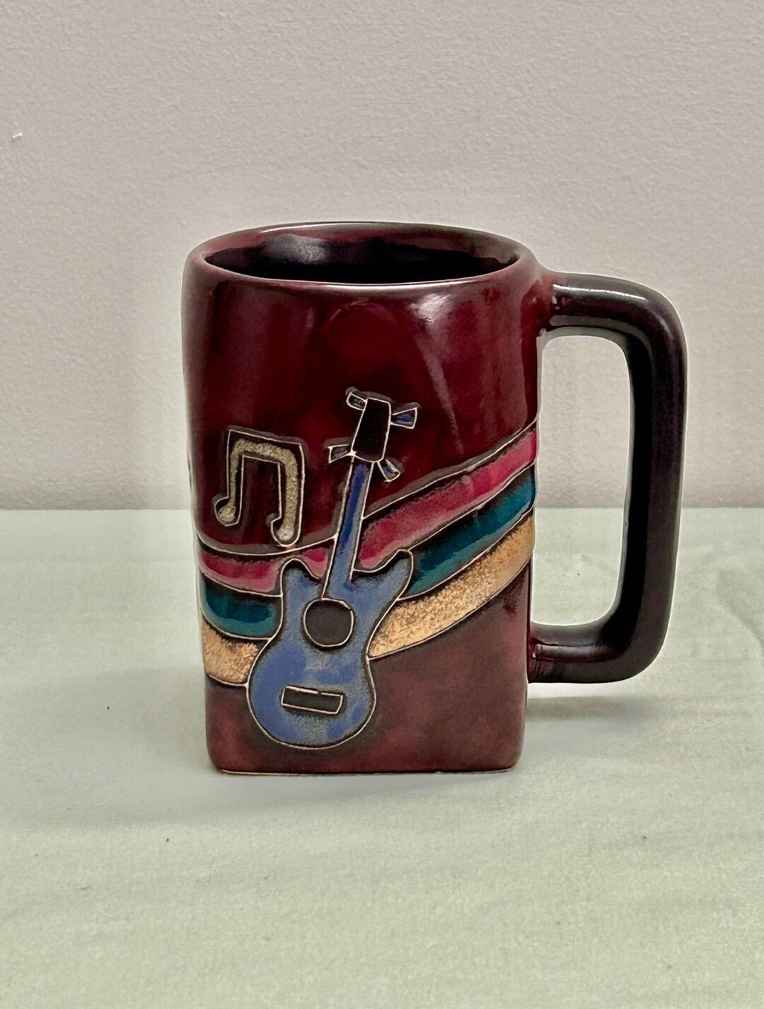 Mara Mexican Stoneware Artisan Mug Coffee Cup Square Bottom Music ...