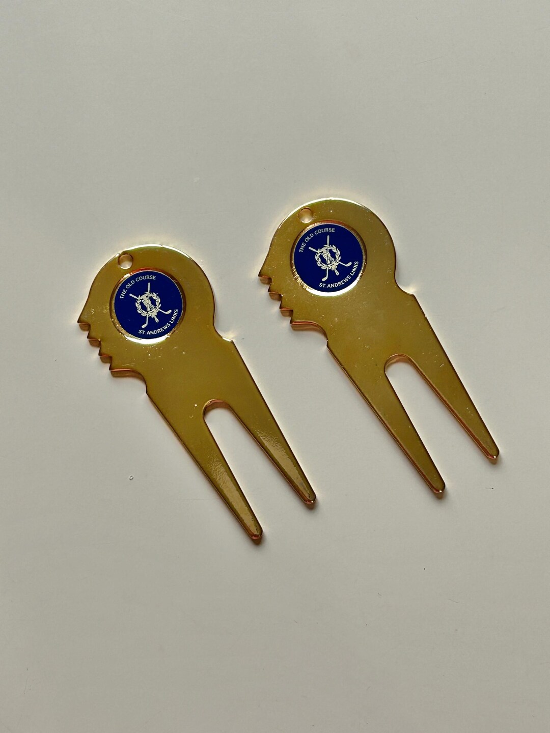 Vtg St Andrews the Old Course Golf Divots Design Logo Gold Tone 2 Divot ...