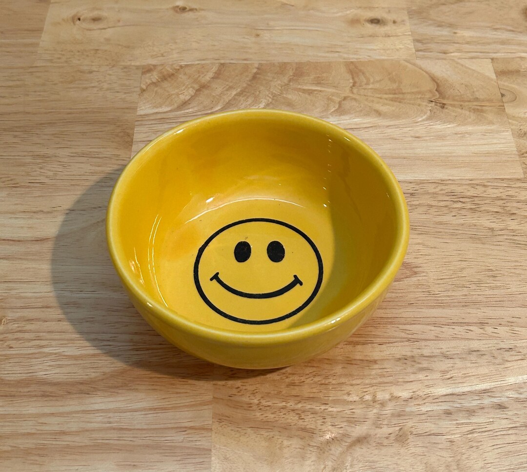 USA Mccoy Smiley Face Bowl Bright Yellow 80’s Retro Kitchen Decor - Etsy