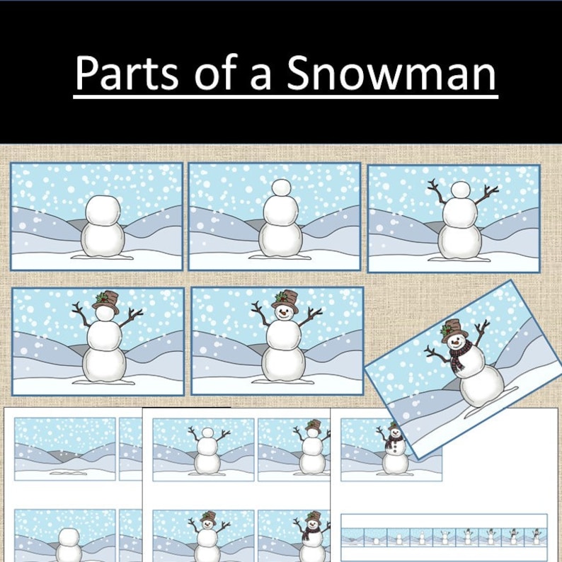 Parts of a Snowman Fun Winter Activity Montessori Preschool Homeschool ...
