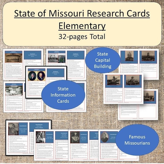State of Missouri Research Cards Elementary Montessori - Etsy
