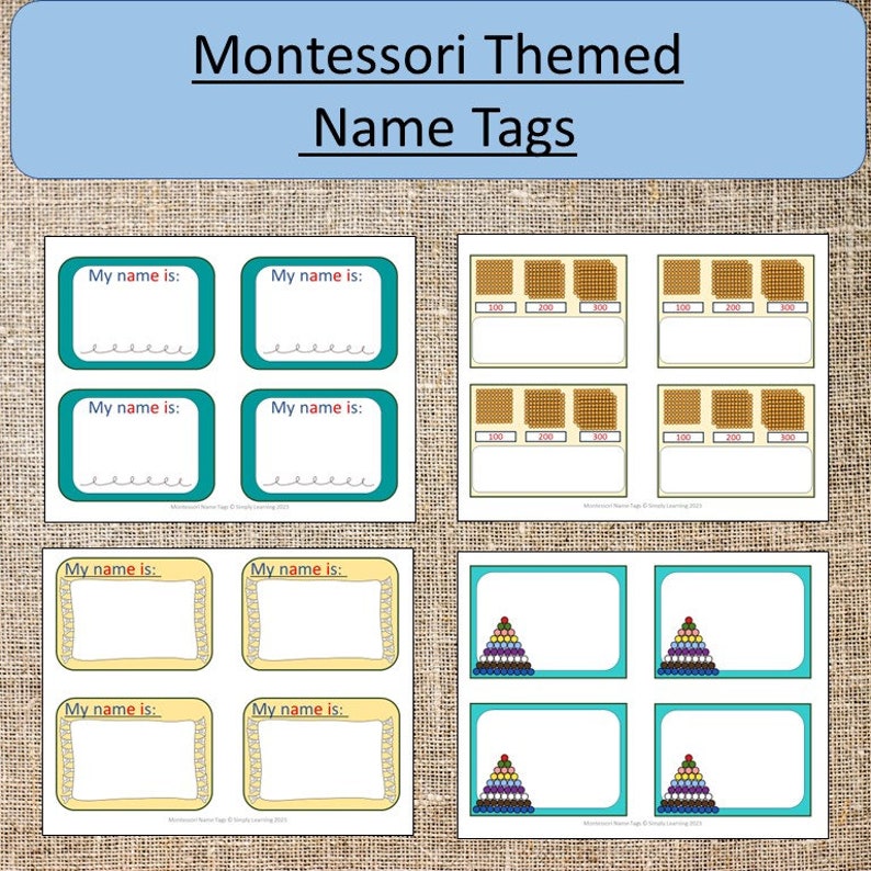 Name Tags Montessori Themed Back to School - Etsy
