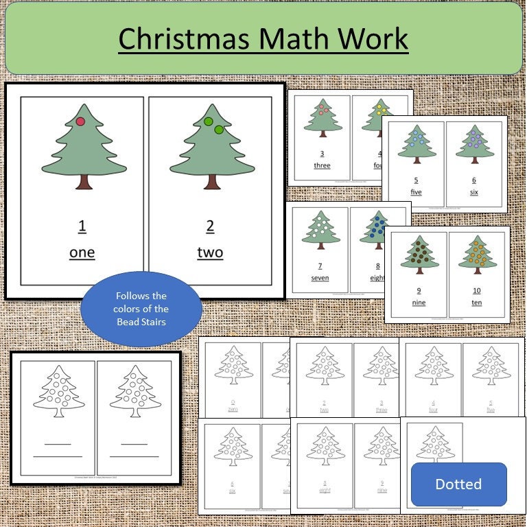 Christmas Gnomes Math Work Matching Cards Montessori Preschool ...