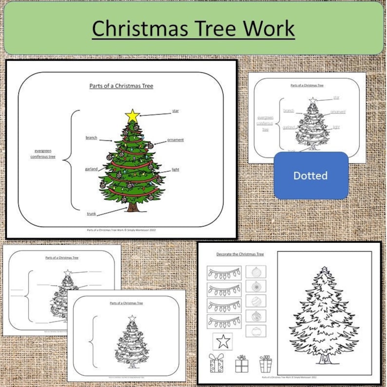 Parts of a Christmas Tree Work Montessori Preschool Homeschooling ...