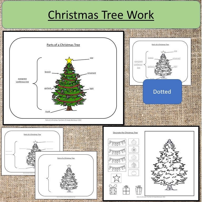 Parts of a Christmas Tree Work Montessori Preschool Homeschooling ...