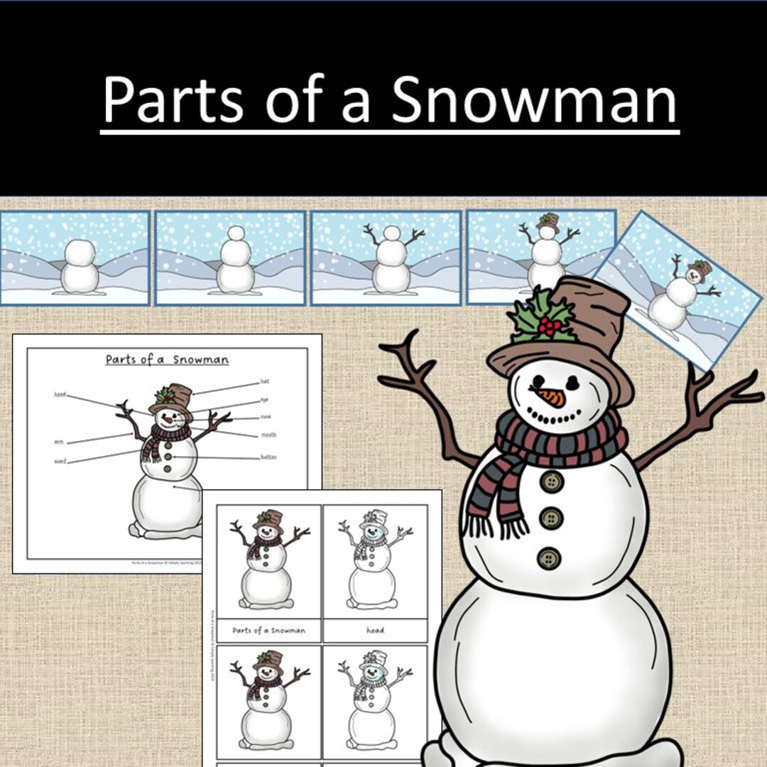 Parts of a Snowman Fun Winter Activity Montessori Preschool Homeschool ...