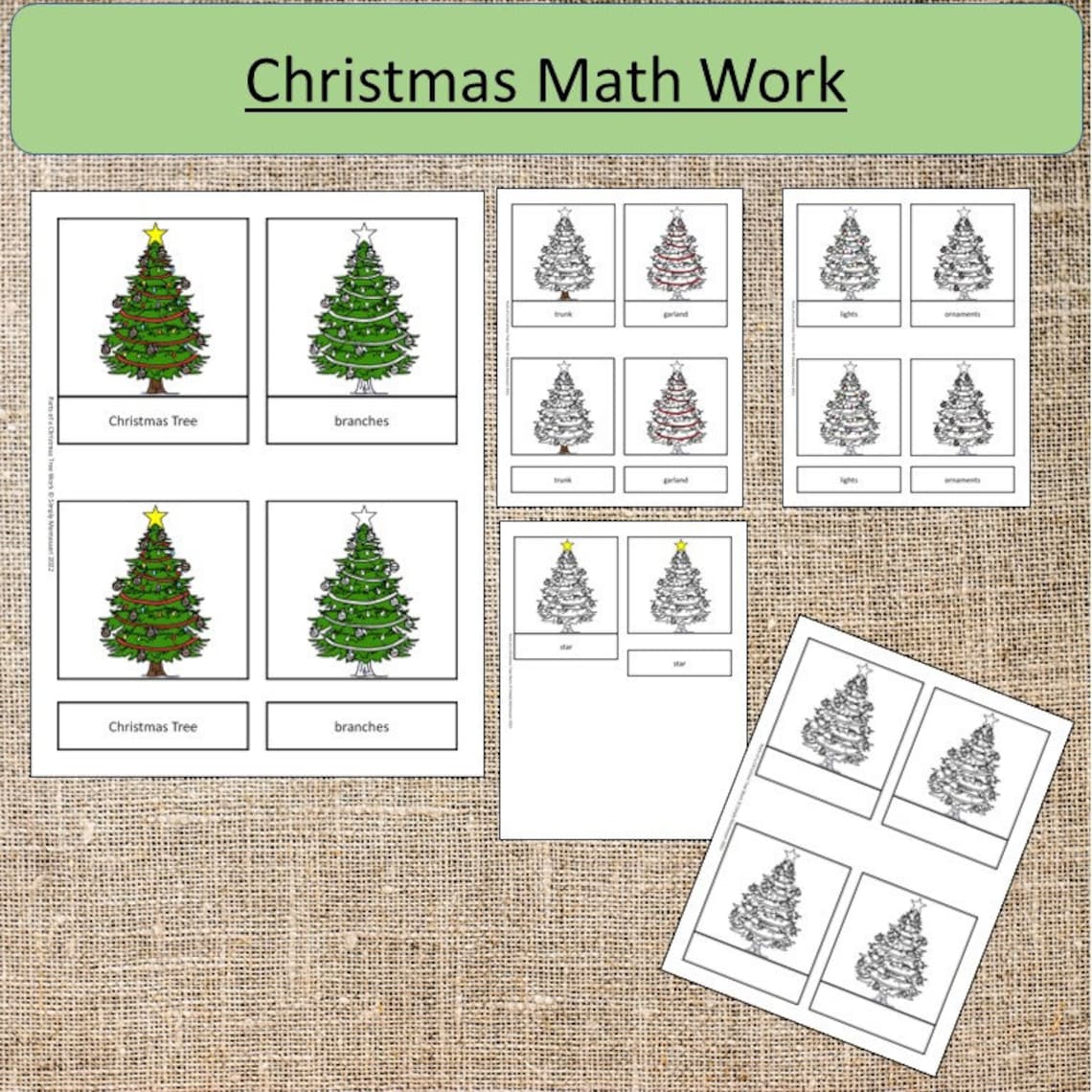 Parts of a Christmas Tree Work Montessori Preschool Homeschooling ...