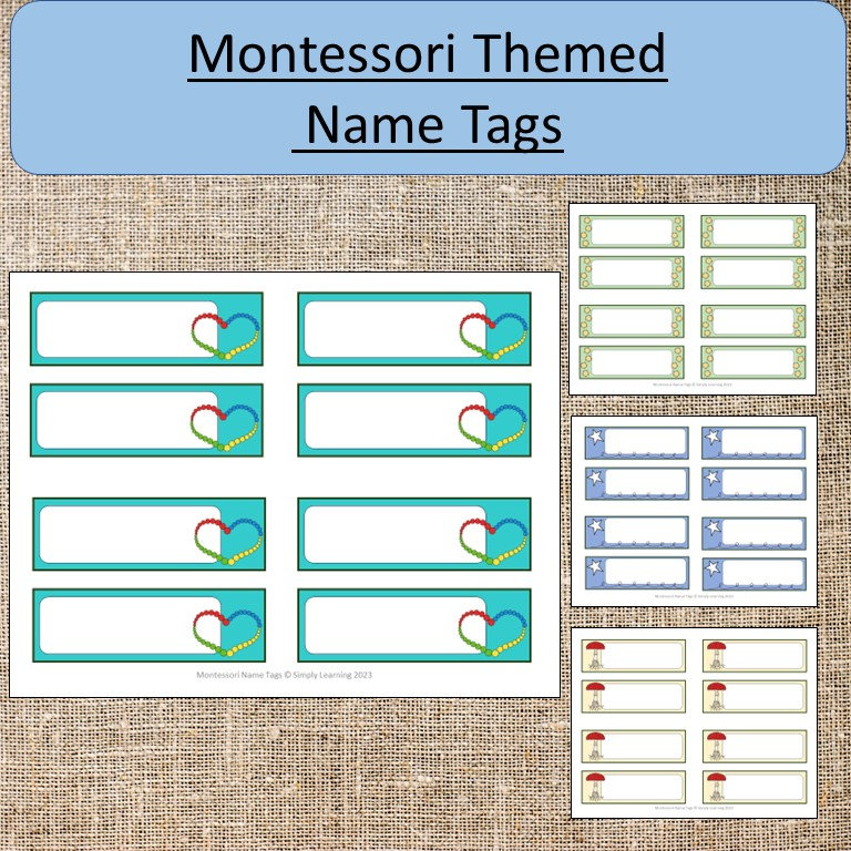 Name Tags Montessori Themed Back to School - Etsy
