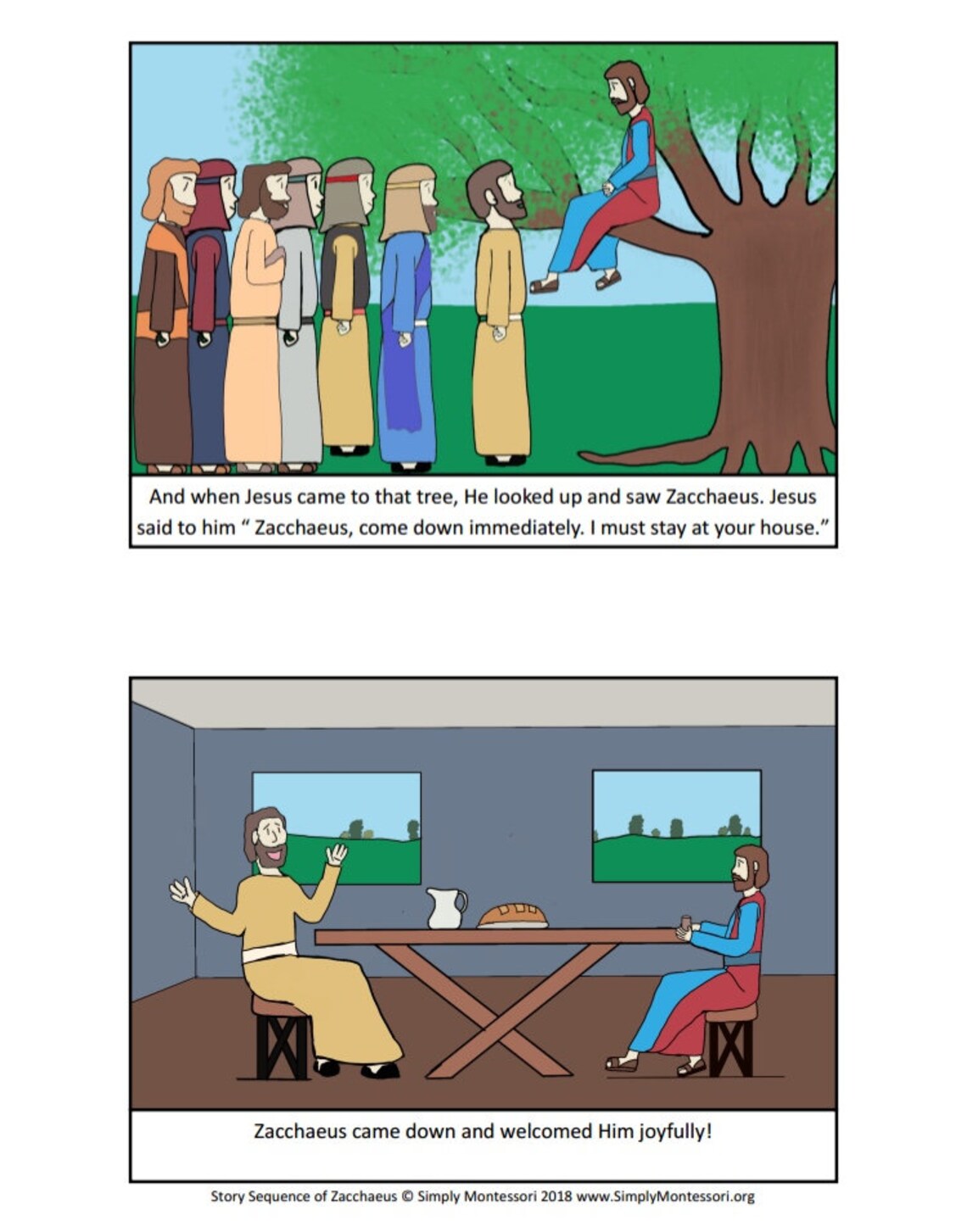 Zacchaeus Sequence Story Sunday School Preschool Home School Montessori ...