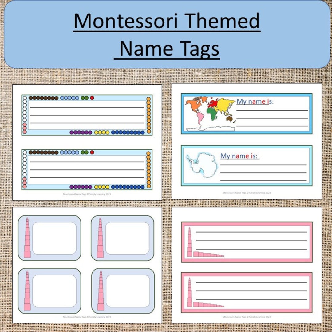 Name Tags Montessori Themed Back to School - Etsy
