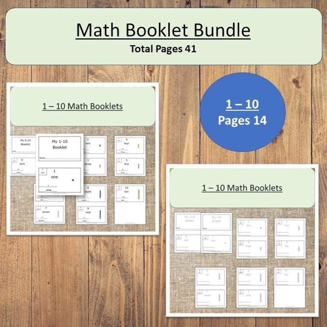 Math Booklet Bundle Montessori 1-10, Teens, Tens, and Hundreds ...