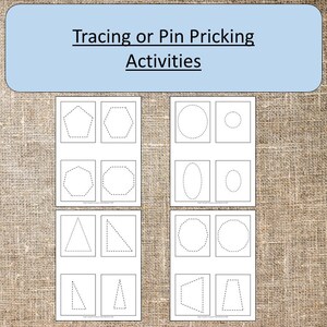 Shape Tracing/ Cutting/pin Pricking Montessori Fine Motor Pencil Grip ...